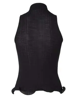 Fendi Logo Virgin Wool Top - Black