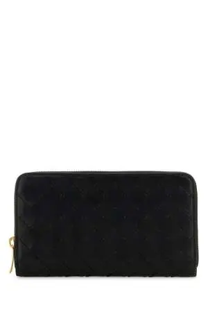 Bottega Veneta Leather Intrecciato Wallet - Black