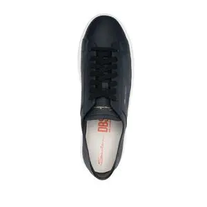 Santoni Grained Leather Low-top Sneakers - Blue