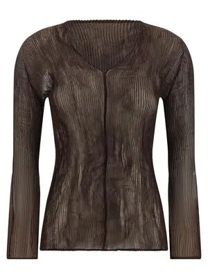 Issey Miyake Chiffon Twist 1' Top - Brown