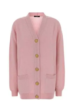 Balmain Cashmere And Wool Cardigan - Pink
