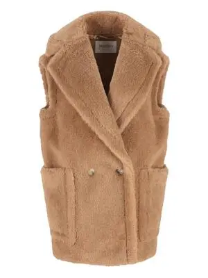 Max Mara Wool Double-breasted Vest - Multicolor