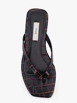 TOTEME Croco-embossed Leather Sandals