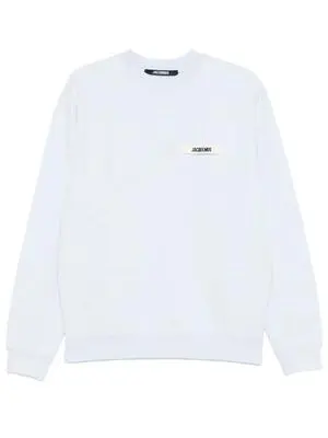 Jacquemus Grosgrain Logo Cotton Sweatshirt - Blue
