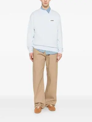 Jacquemus Grosgrain Logo Cotton Sweatshirt - Blue