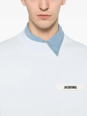 Jacquemus Grosgrain Logo Cotton Sweatshirt - Blue