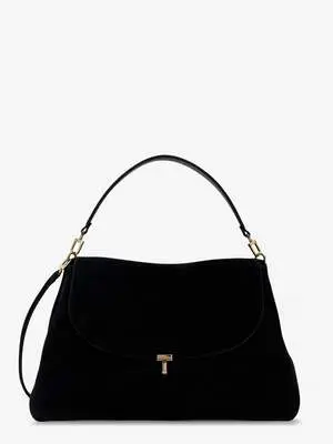 TOTEME T-lock Leather Handbag - Black