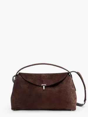 TOTEME T-lock Suede Handbag - Brown