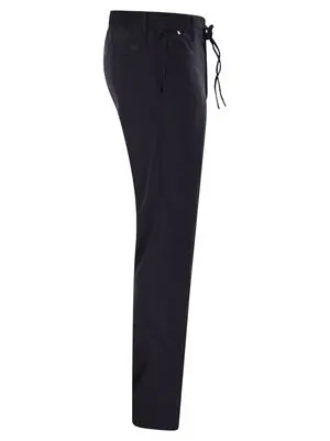 BOSS Linen Blend Chino Trousers With Drawstring In Modern Regular Fit