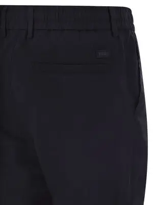 BOSS Linen Blend Chino Trousers With Drawstring In Modern Regular Fit