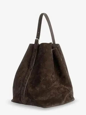 TOTEME Suede Belted Tote Shoulder Bag - Brown