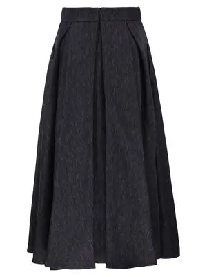 Max Mara Cotton Blend Midi Corolla Skirt - Multicolor