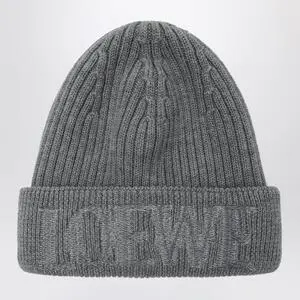Loewe Grey Wool Beanie With Logo Embroidery - Gray