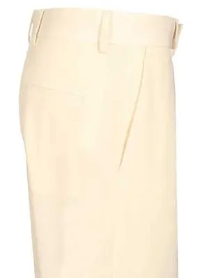 Fendi Straight Leg Gabardine Trousers - Cream