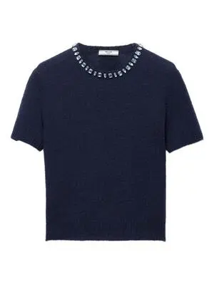 Prada Cashmere Jewel-embellished Crewneck Sweater - Multicolor