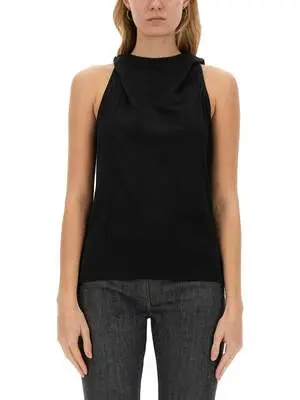 COURREGES Tops With Logo - Black