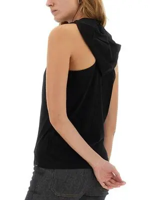 COURREGES Logo Hooded Tank Top - Black