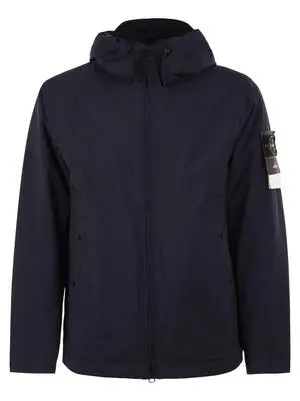 Stone Island Soft Shell-r Hooded Jacket - Blue