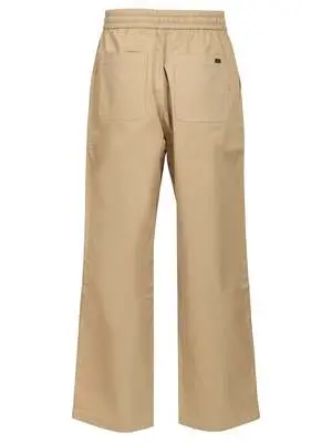 AMI Paris Gabardine Trousers With Drawstring Waist - Cream