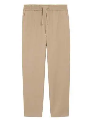 AMI Paris Gabardine Trousers With Drawstring Waist - Cream