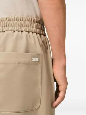 AMI Paris Gabardine Trousers With Drawstring Waist - Cream