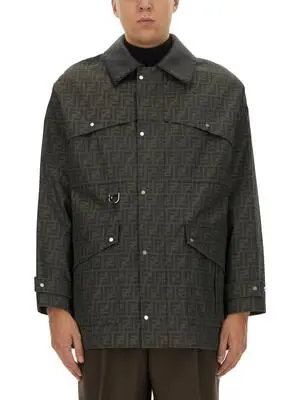 Fendi Blouson In Jacquard Ff - Brown