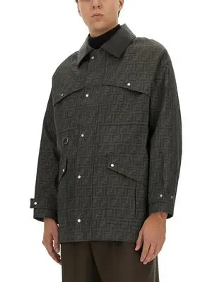 Fendi Blouson In Jacquard Ff - Brown