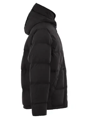 Stone Island Nylon Metal Hooded Down Jacket With Compass Badge