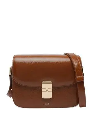 A.p.c. Grace Small Bag In Crinkled Leather - Brown