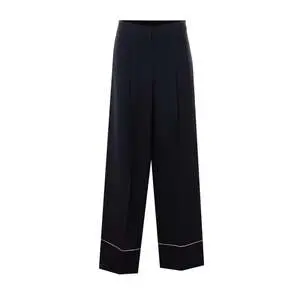Fendi Wool And Silk High-waist Trousers - Black