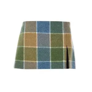 Miu Miu Check Logo Mini Skirt - Multicolor