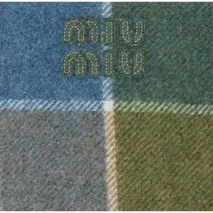 Miu Miu Check Logo Mini Skirt