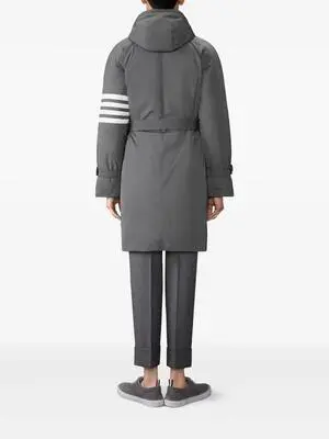 Thom Browne Poly Twill 4-bar Hooded Down Parka With Belt