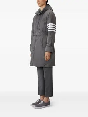 Thom Browne Poly Twill 4-bar Hooded Down Parka With Belt