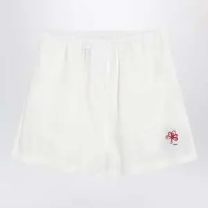 Prada Embroidered Linen Shorts - White