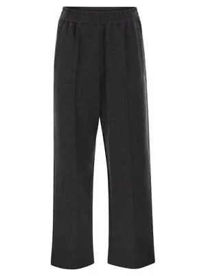 BRUNELLO CUCINELLI BRUNELLO CUCINELLI Wide-Leg Cotton And Cashmere Jersey Trousers