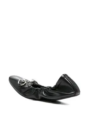 Gucci Prima Leather Ballets - Black