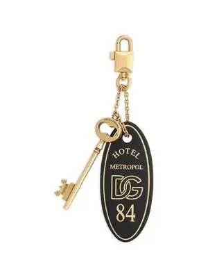 Dolce & Gabbana Keychain With Logo Appliqu - Black