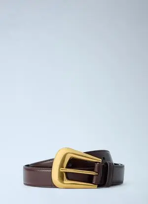 Saint Laurent Folk Buckle Belt - Brown