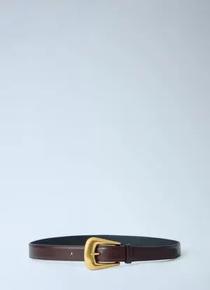 Saint Laurent Folk Buckle Belt - Brown