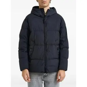 Stone Island Signature Compass Motif Bomber Jacket - Blue