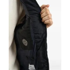 Stone Island Signature Compass Motif Bomber Jacket - Blue