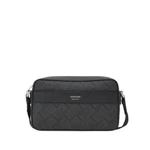 FERRAGAMO Monogram Messenger Bag - Black