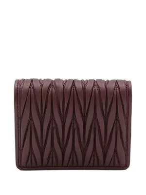 Miu Miu Small Matelassé Nappa Leather Wallet With Snap Closure