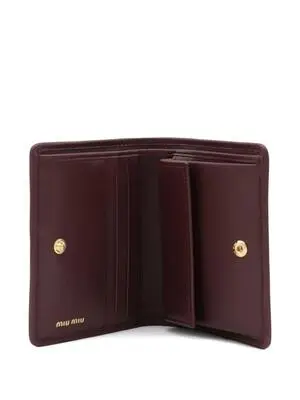 Miu Miu Small Matelassé Nappa Leather Wallet With Snap Closure