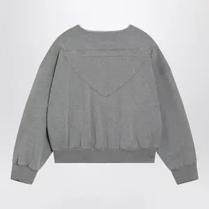MAISON MARGIELA Felpa Con Zip E Coulisse In Cotone Grigia - Gray