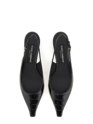 Dolce & Gabbana Logo Slingback - Black