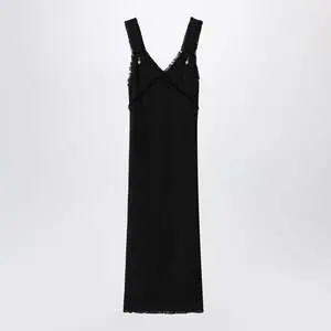 TOTEME Slip Dress In Textured Sable - Black