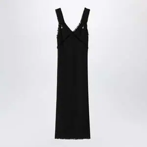 TOTEME Slip Dress In Textured Sable - Black