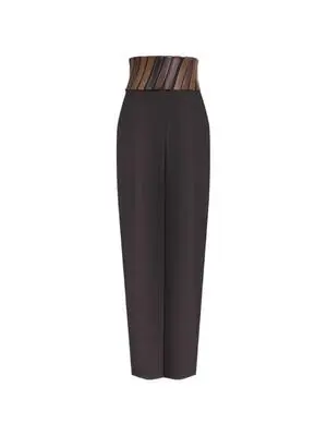 Alaïa Tailored Wool Belted Trousers - Black